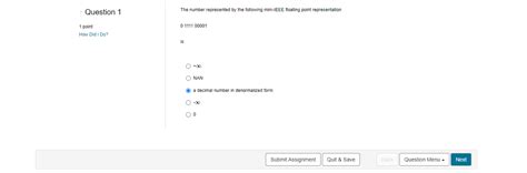 Solved The Number Represented By The Following Mini IEEE Chegg