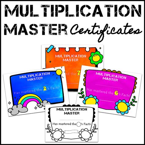 Multiplication Master Certificates Multiplication Award Made By Teachers