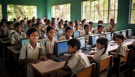 Premium Ai Image A Photo Of A Technologyequipped Classroom In An Underfunded School