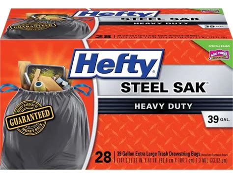 Hefty E24530 Steel Sak Bolsas De Basura De Servicio Pesado Con Cordón