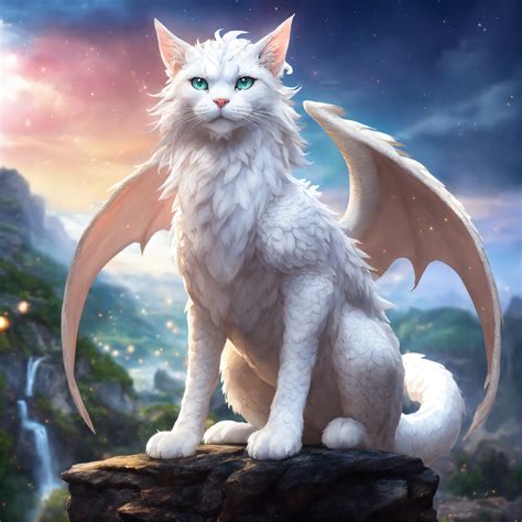 Lexica White Dragon Cat With Wings The Wizard Fantasy Anime 90