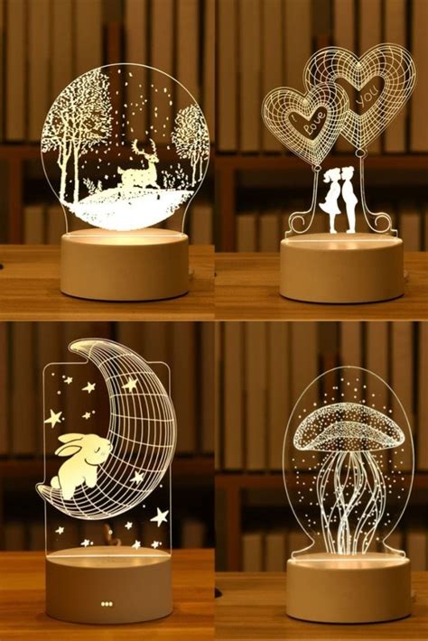 Acrylic Usb Led Lamp Ahşap Işleme Planları Lamba Aydinlatmalar