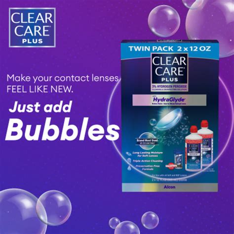 Clear Care® Plus With Hydraglyde® 3 Hydrogen Peroxide Contact Lens Solution 2 Ct 12 Fl Oz