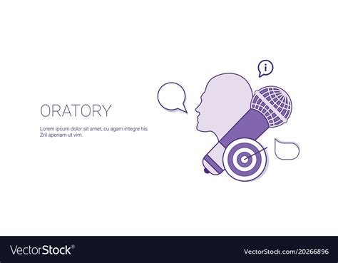 Oratory Speaking Public Concept Template Web Vector Image