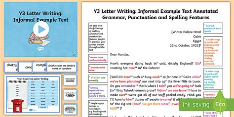 Y3 Letter Writing Informal Modelexample Text