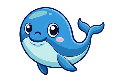 Premium Vector Cute Whale Cartoon Character On White Background