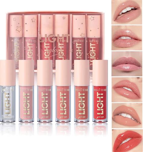 Hydrating Lip Gloss 6pcs Plumping Fruit Flavoured Lip Balm Lip Oil And