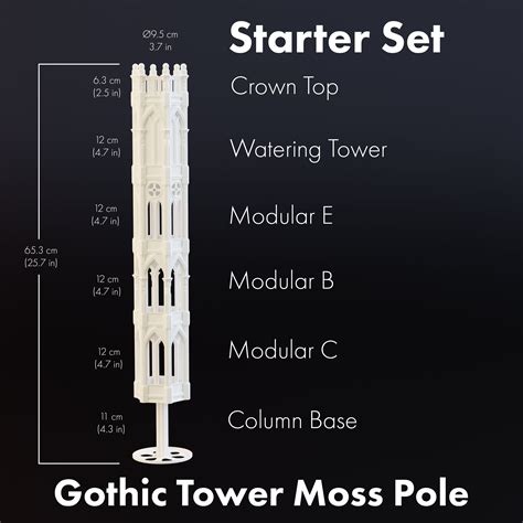 Gothic Tower Stackable Moss Pole Plant Totem 3d Printed Etsy
