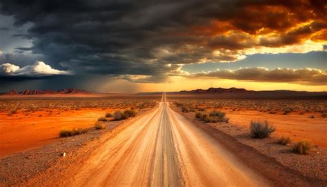 Premium Ai Image Long Road