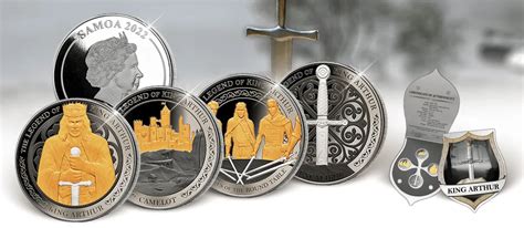 Legend Of King Arthur Set 4x1 Oz Silver Coins 5 Samoa 2022 Coins