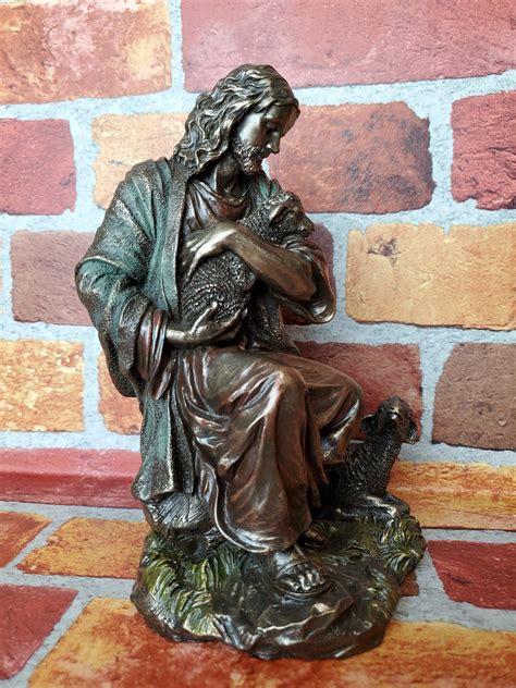 Vintage Jesus With Lamb Statue Christian Home Decor Confirmation T