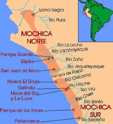 Mapa Cultura Mochica Historia Del Perú Pinterest