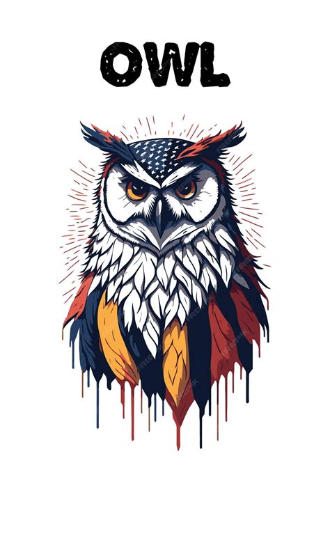 Premium Vector Artwork Design Of Owl Flag American Vector Design
