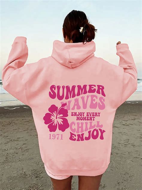 Summer Waves Preppy Aesthetic Hibiscus Flower Hoodie The Preppy Place