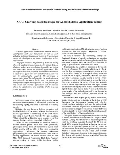 Pdf A Gui Crawling Based Technique For Android Mobile Application Testing