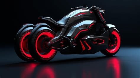 Sleek Innovation Futuristic Electric Motorcycle Premium Ai Generated