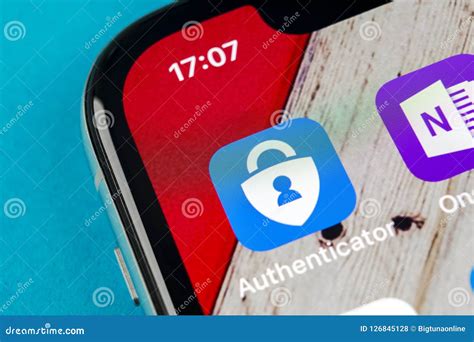 Microsoft Authenticator Application Icon On Apple Iphone X Smartphone
