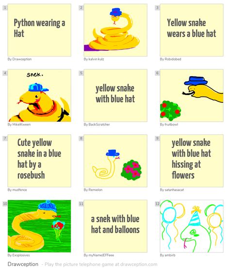 Python Wearing A Hat Drawception