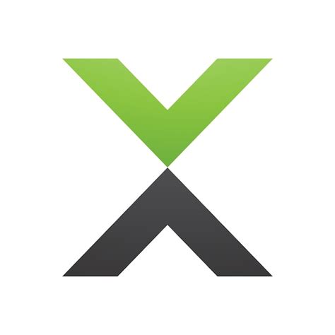 Premium Vector Green And Black V Shaped Letter X Icon