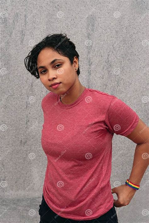 Latin Woman With Short Hair Stock Image Image Of Lesbian Short