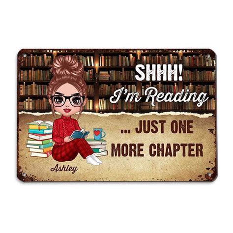 Reading Doll Girl Personalized Metal Sign Designed By Cult Betti Meear