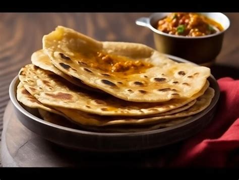 Premium Ai Image Chapathi With Vegetable Curry