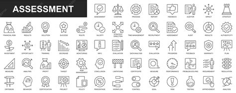 Premium Vector Assessment Web Icons Set In Thin Line Design Pack Of