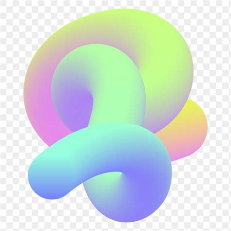 Abstract 3d Blue Gradient Fluid Shape Png