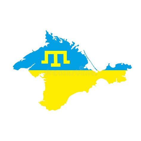 Map Of Crimea In Yellow Blue Colors Stock Vector Illustration Of