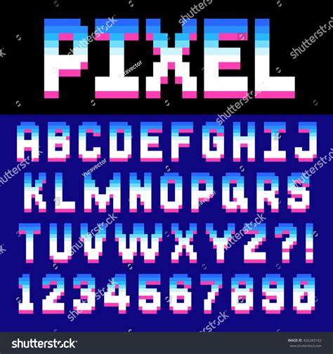 Pixel Retro Font Video Computer Game Stock Vector Royalty Free 426283162 Shutterstock