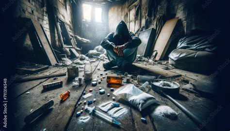 The Harsh Reality Of Drug Addiction Isolation And Despair Stock