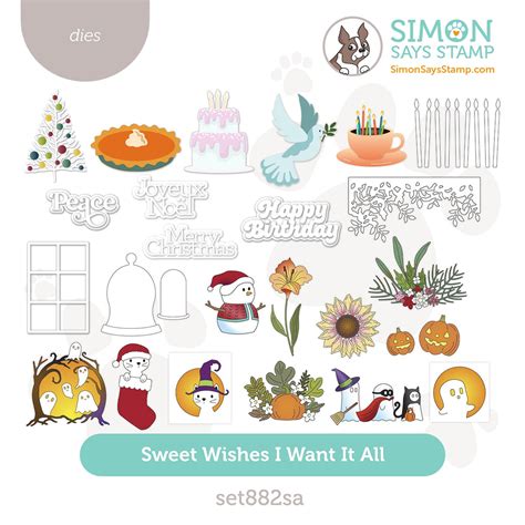Simon Says Stamp Sweet Wishes Collection I Want It All Stand Alone Die