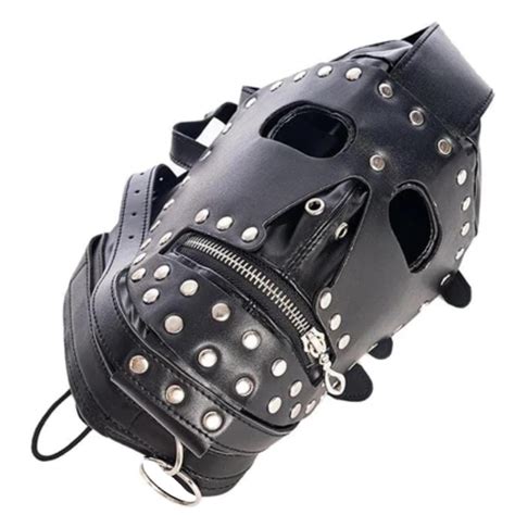 Full Face Leather Bdsm Mask Bdsm Sissyloving