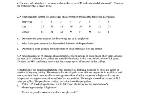 Solved 1 Xis A Normally Distributed Random Variable With A