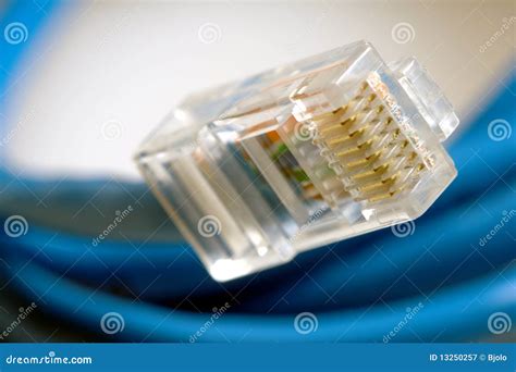 Macro Of Rj45 Network Connection Plug Stock Image Image Of Computer Cable 13250257