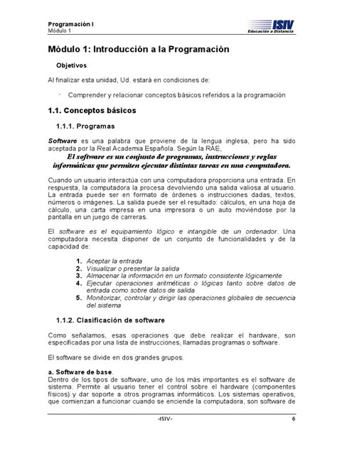 Módulo 1 Programaciòn 1 Pdf Pdf Lenguaje De Programación Programa De Computadora