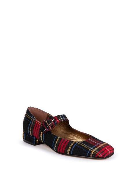 Penelope Chilvers Plaid Mary Jane In Red Lyst