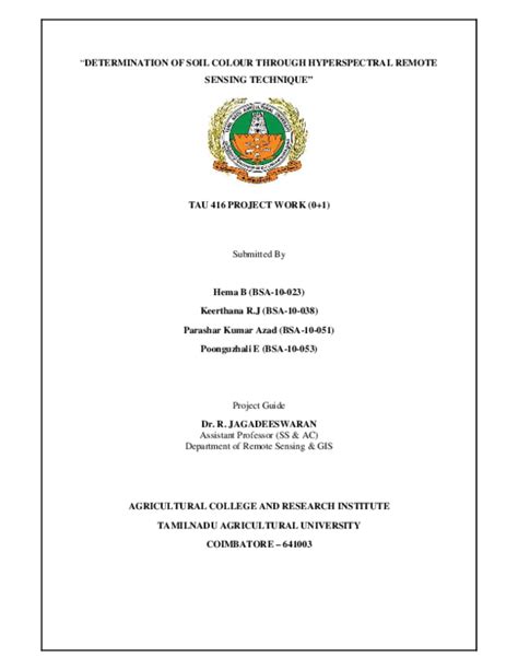 Pdf “determination Of Soil Colour Through Hyperspectral Remote