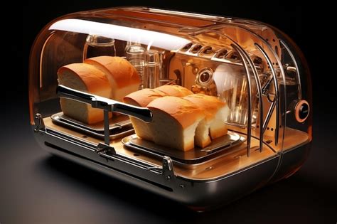 Premium Ai Image Upcoming Morning Glass Toaster With Bread Slices And