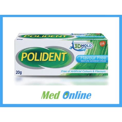 Polident Flavour Free Denture Pustiso Glue Adhesive Cream 20gbug