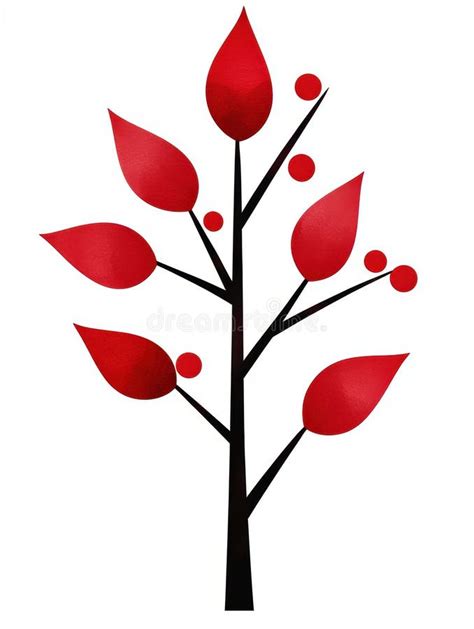 Abstract Red Leaf Tree Design Stock Illustration Illustration Of High Digital 335168255