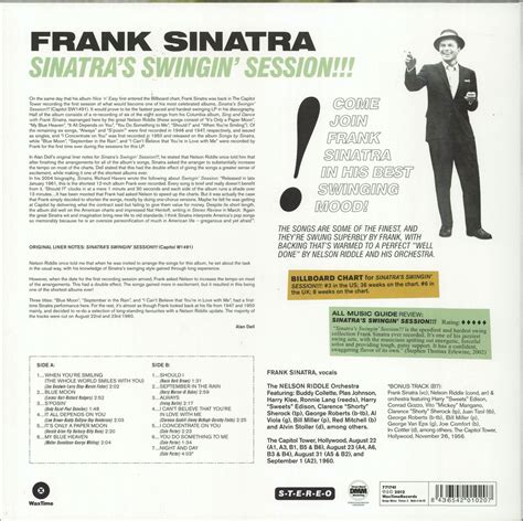 Frank Sinatra Sinatras Swingin Session 180gm Uk Vinyl Lp —