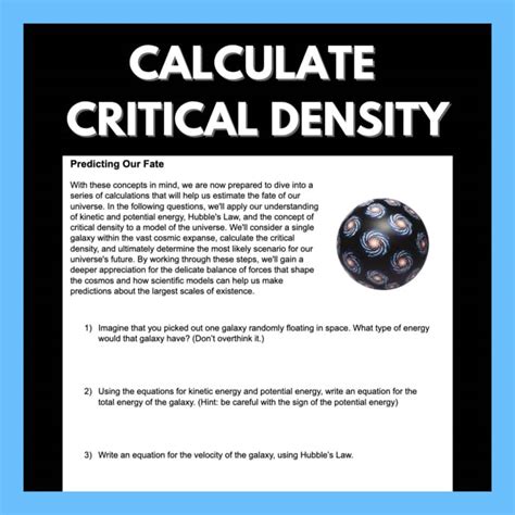 Critical Density Fate Of The Universe By Exploration Science Tpt