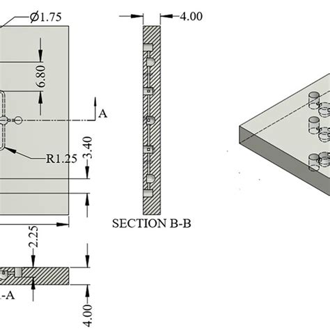 Dimensional Drawing Of The Microfluidic Chip With Front View