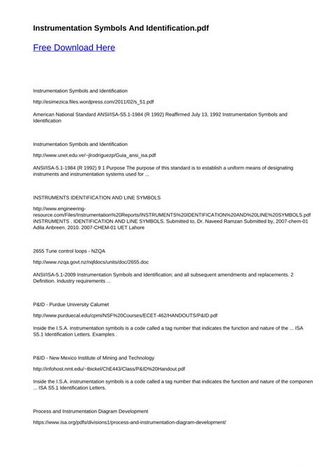 PDF Instrumentation Symbols And PDF FileInstrumentation Symbols And Identification Pdf P