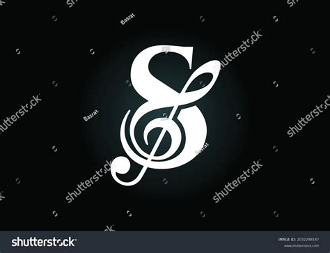 Initial S Monogram Alphabet Musical Note Stock Vector Royalty Free