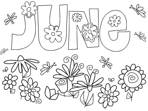 Coloring Page June The Month Of June 1