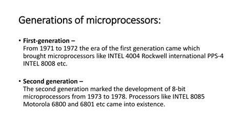 Evolution Of Microprocessorspptx Computing Technology And Computing