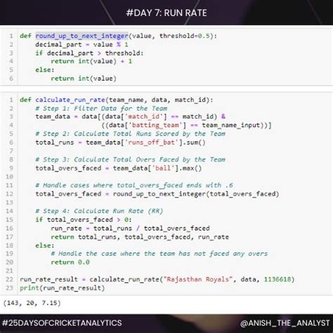 Cricketanalytics Python Datascience Runrate Challengeaccepted Anish S