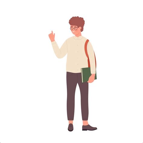 Premium Vector Nerd Boy With Pointing Finger